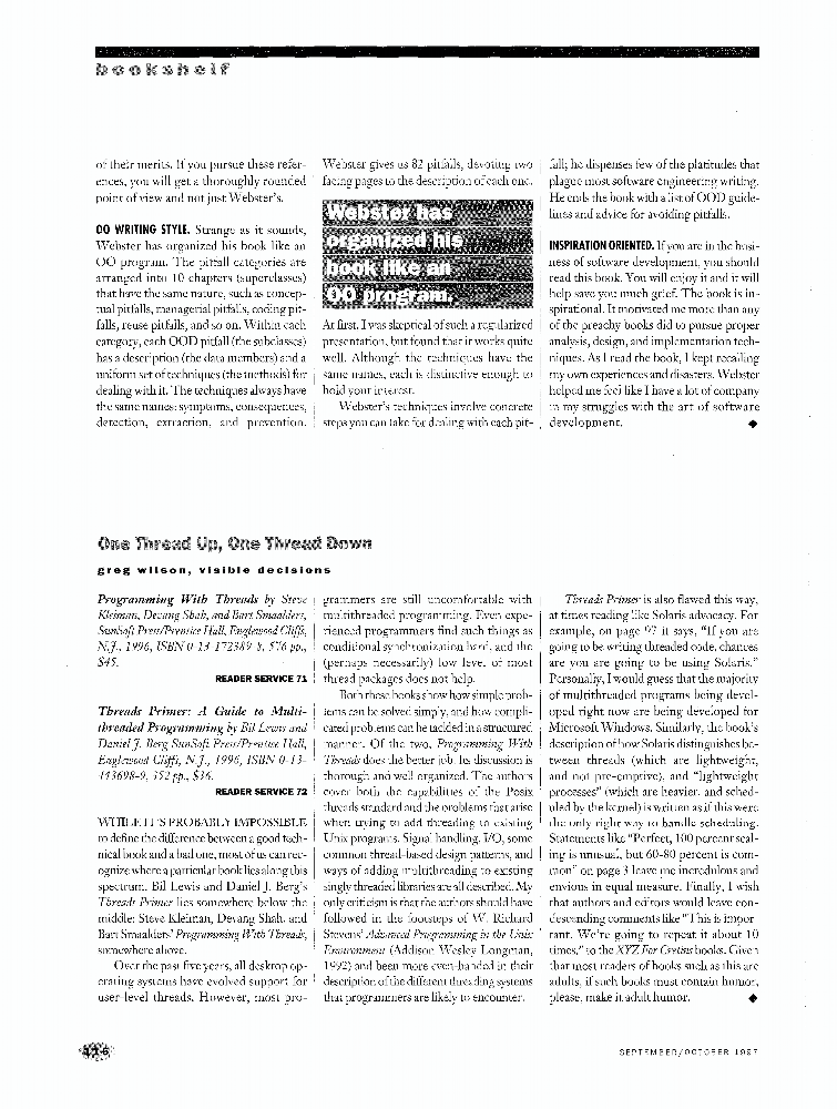 Threads primer: a guide to multithreaded programming [Book Review] | IEEE Journals & Magazine ...