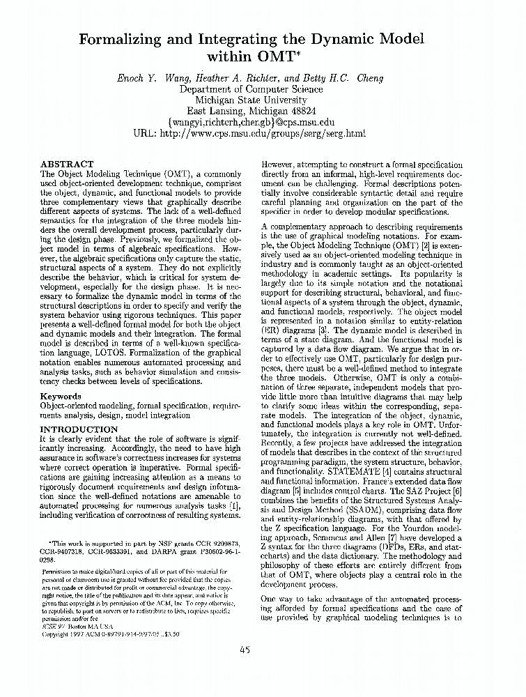 Formalizing and Integrating the Dynamic Model within OMT | IEEE Conference Publication | IEEE Xplore