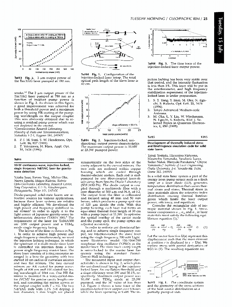 10-W Continuous-wave, Injection-locked, Single Frequency Nd:yag Laser ...