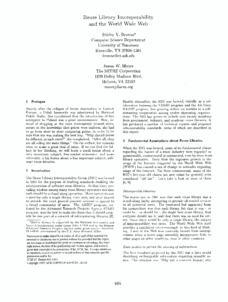 Reuse Library Interoperability and The World Wide Web | IEEE Conference ...