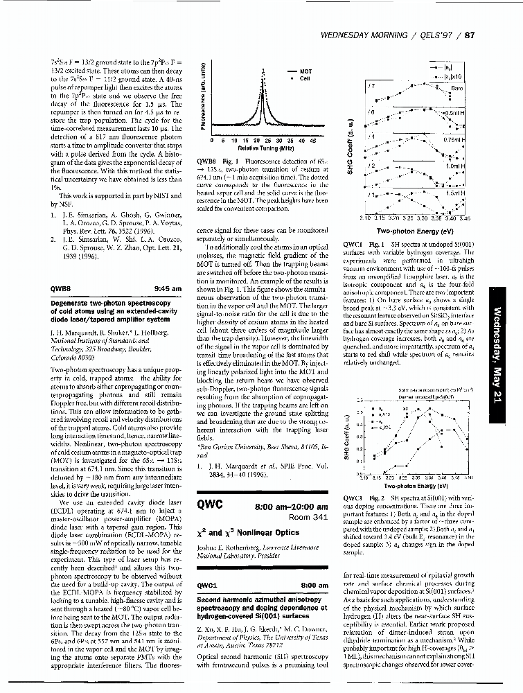 Degenerate Two-photon Spectroscopy Of Cold Atoms Using An Extended ...