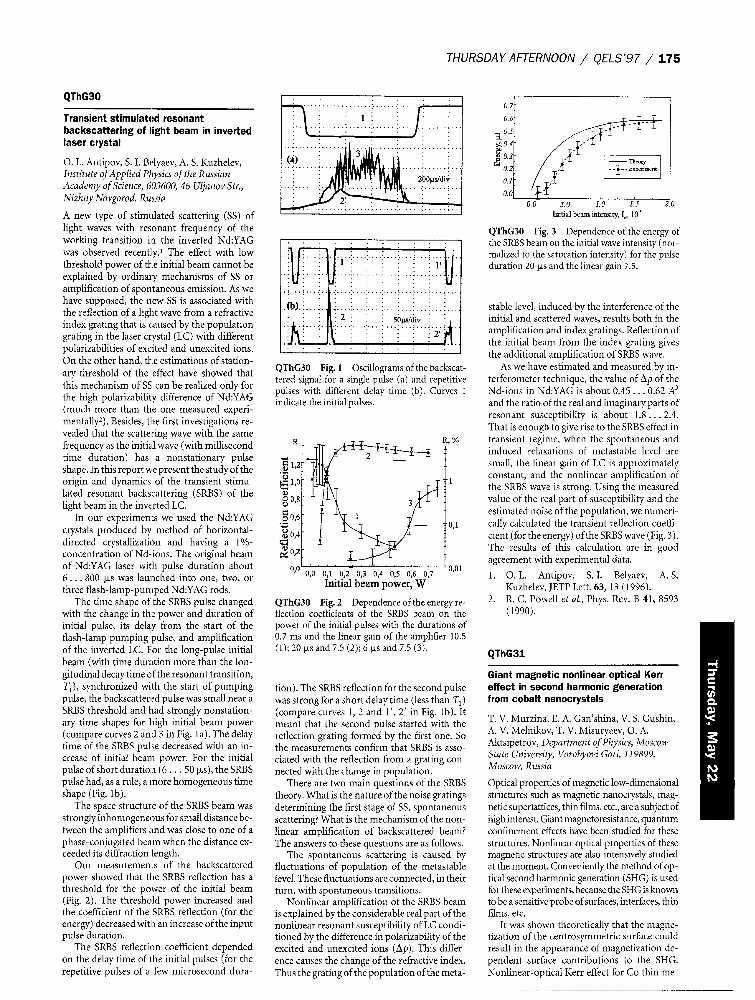 Transient Stimulated Resonant Backscattering Of Light Beam In Inverted ...