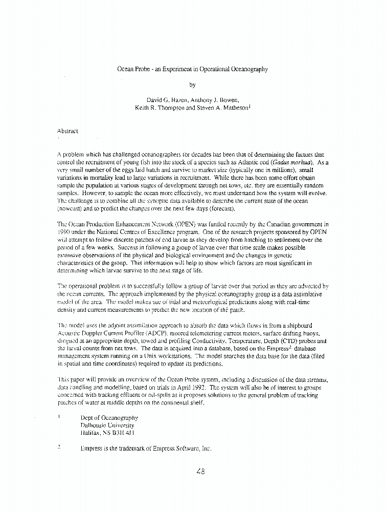 Ocean Probe - An Experiment In Operational Oceanography | IEEE ...