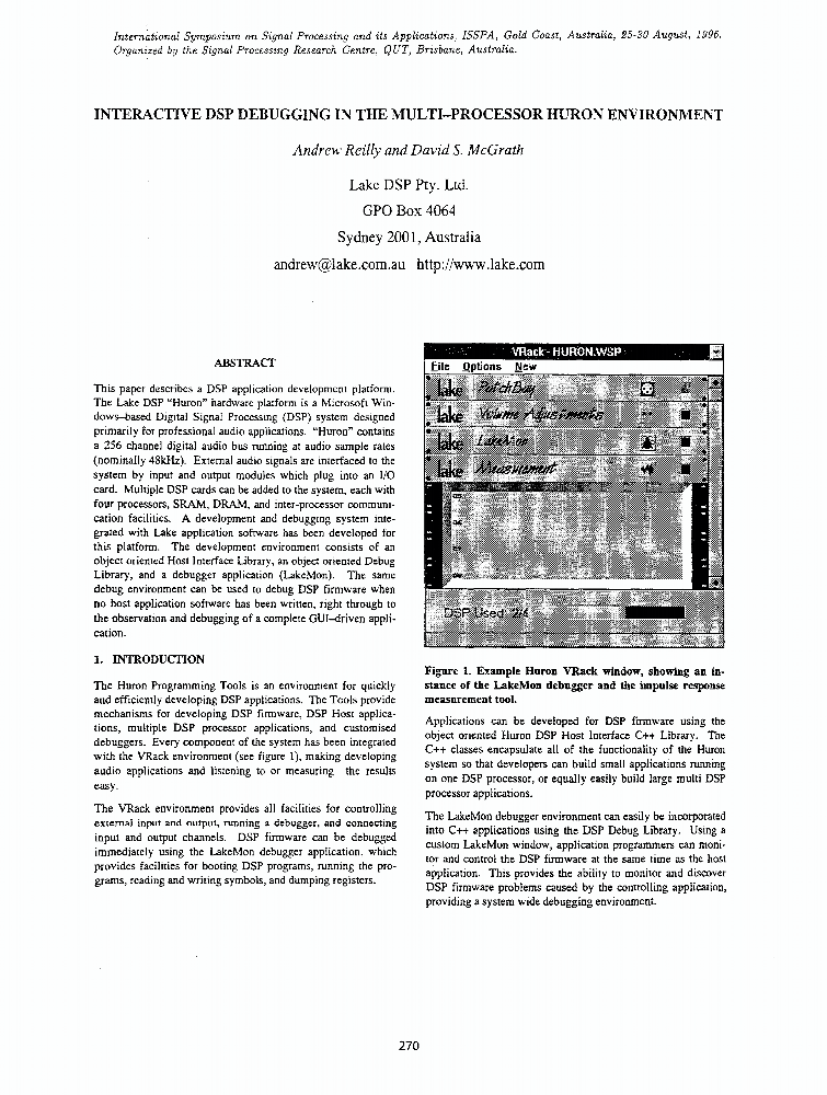 Interactive Dsp Debugging in the Multi-Processor Huron Environment | IEEE Conference Publication ...
