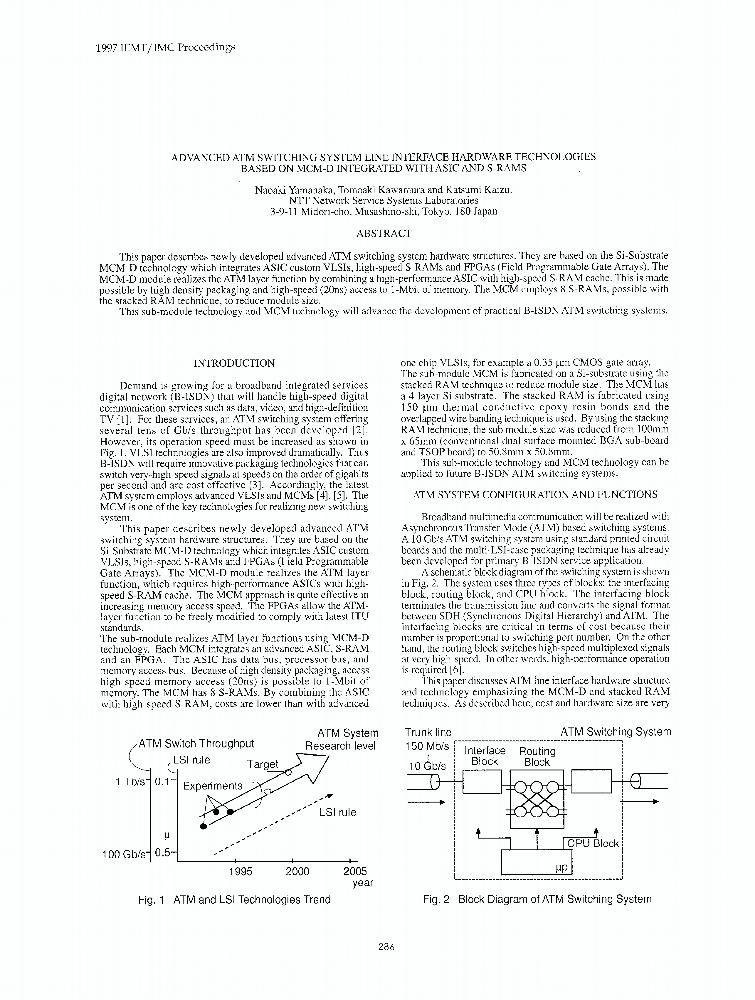 Advanced Atm Switching System Line Interface Hardware Technologies Based On Mcm-d Integrated ...