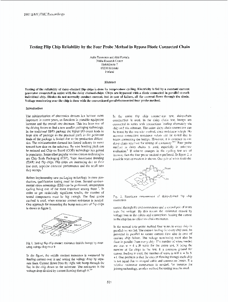 Testing Flip Chip Reliability By The Four Probe Method In Bypass Diode ...