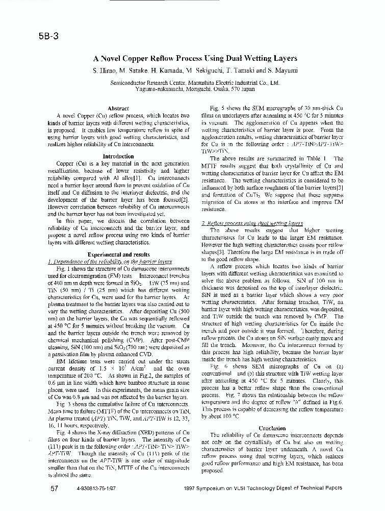 A Novel Copper Reflow Process Using Dual Wetting Layers | IEEE ...