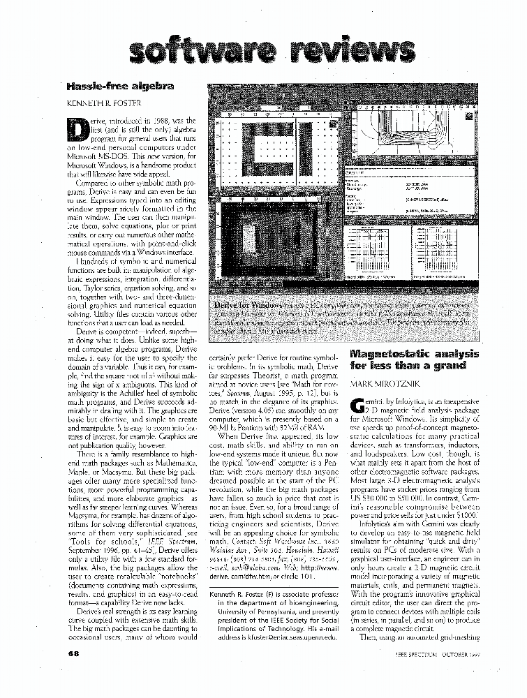 Software reviews | IEEE Journals & Magazine | IEEE Xplore