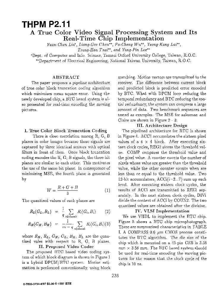A True Color Video Signal Processing System And Its Real-time Chip ...
