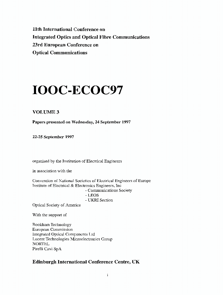 Integrated Optics and Optical Fibre Communications | IET Conference ...