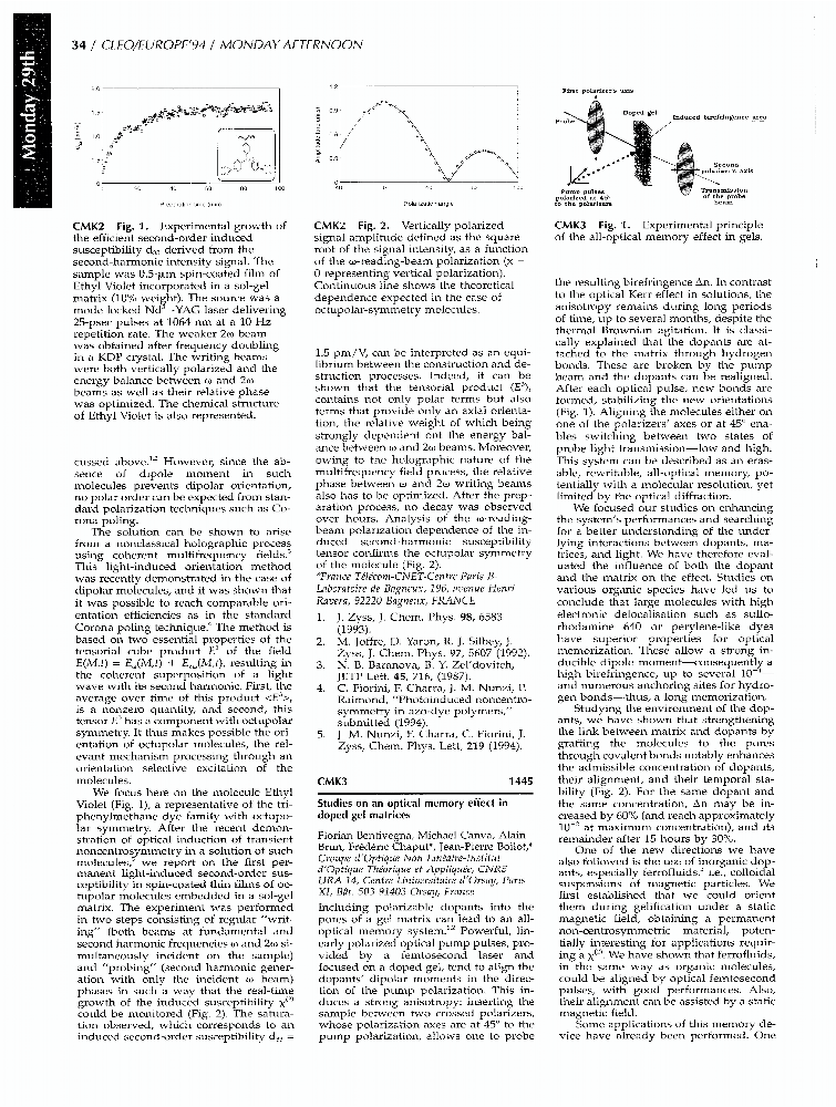 Studies on an optical memory effect in doped gel matrices | IEEE ...