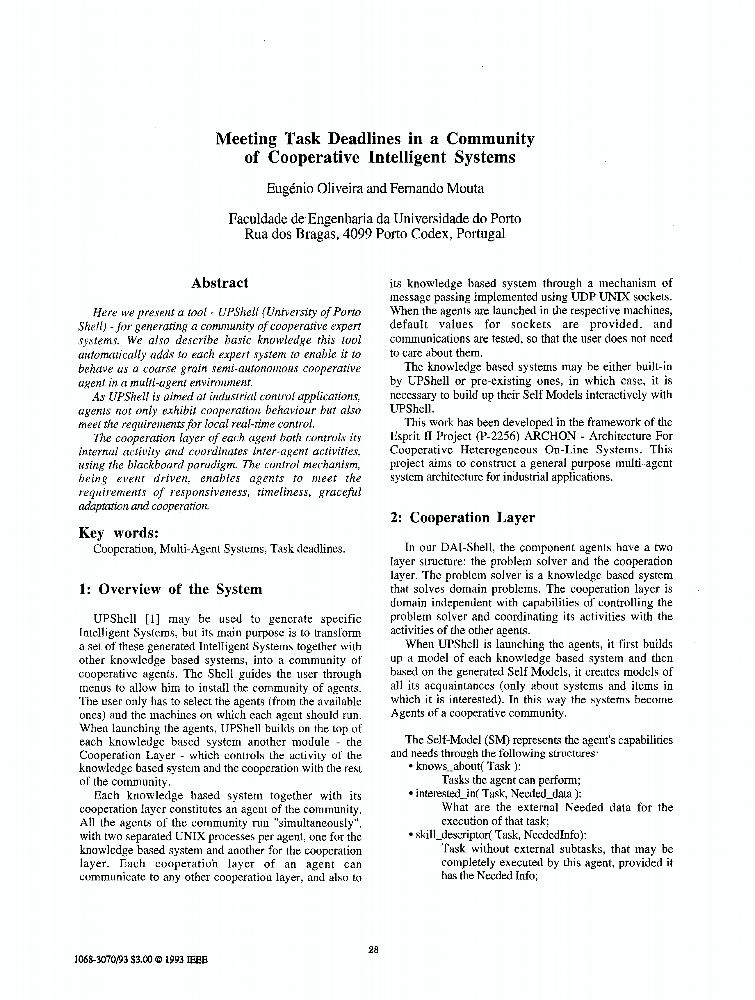 Meeting Task Deadlines in a Community of Cooperative Intelligent Systems | IEEE Conference ...