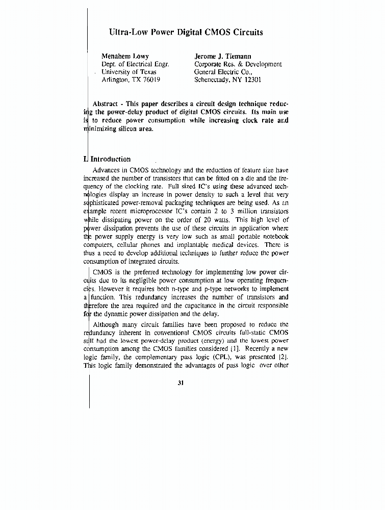 Ultra-low Power Digital Cmos Circuits | IEEE Conference Publication ...