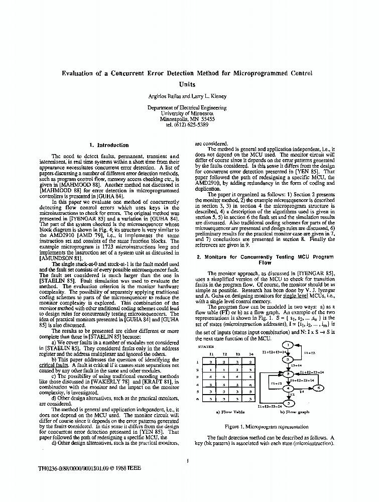Evaluation Of A Concurrent Error Detection Method For Microprogrammed Control Units | IEEE ...
