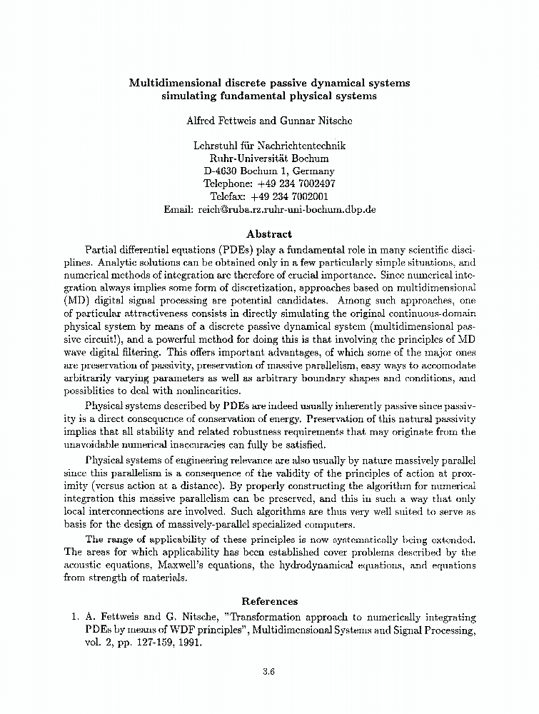 Multidimensional Discrete Passive Dynamical Systems Simulating ...