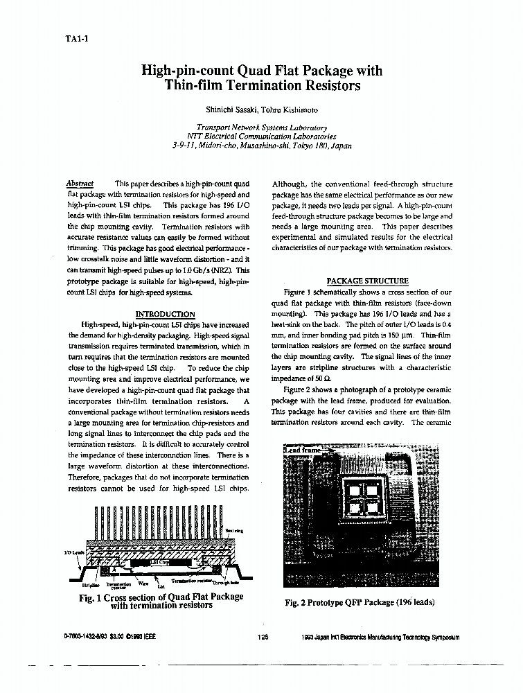 High-pin-count Quad Flat Package With Thin-film Termination Resistors ...