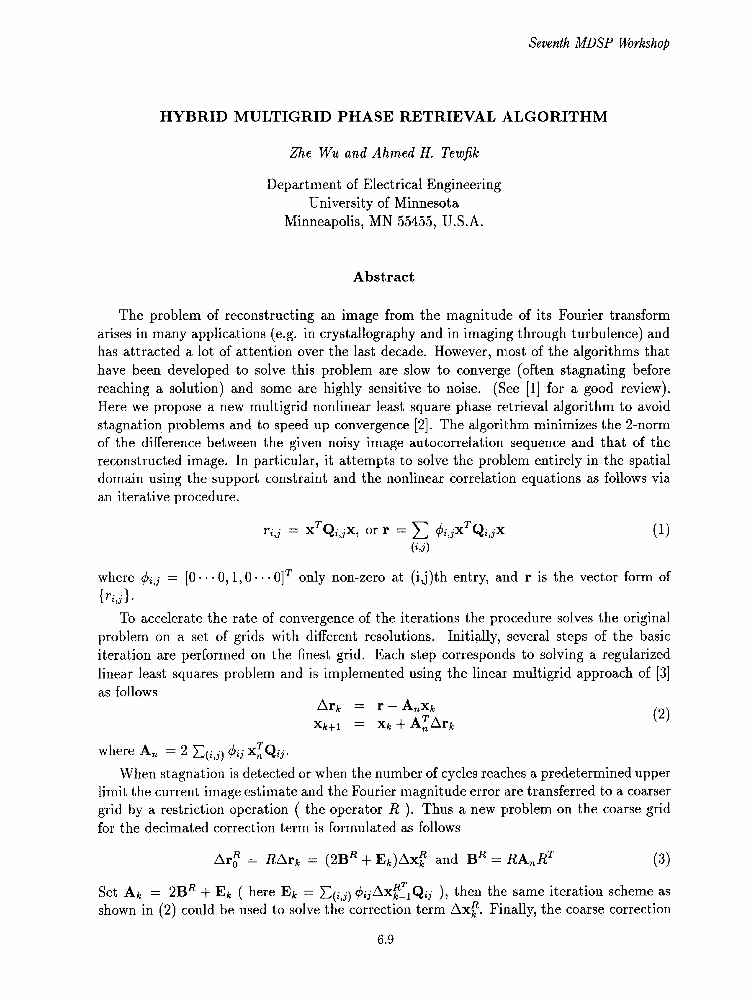 Hybrid Multigrid Phase Retrieval Algorithm | IEEE Conference Publication | IEEE Xplore
