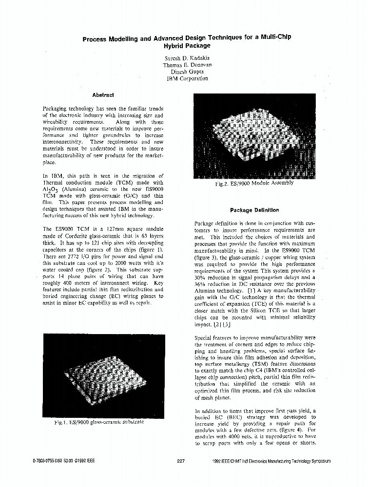 Process Modelling And Advanced Design Techniques For A Multi Chip Hybrid Package Ieee