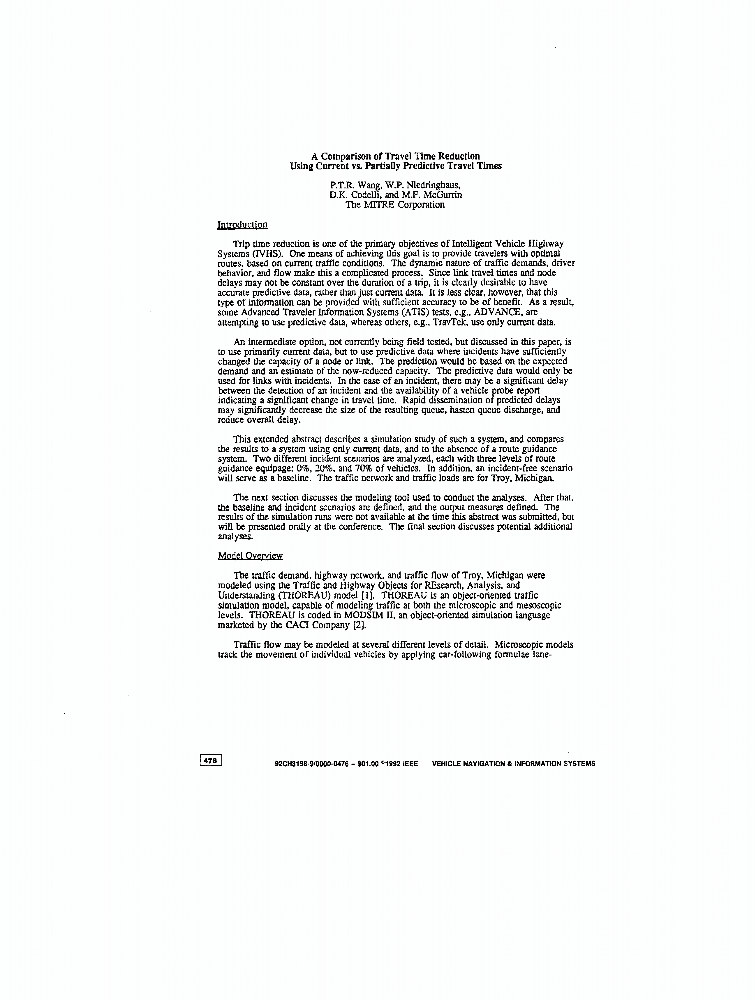 A Comparison Of Travel Time Reduction Using Current Vs. Partially ...