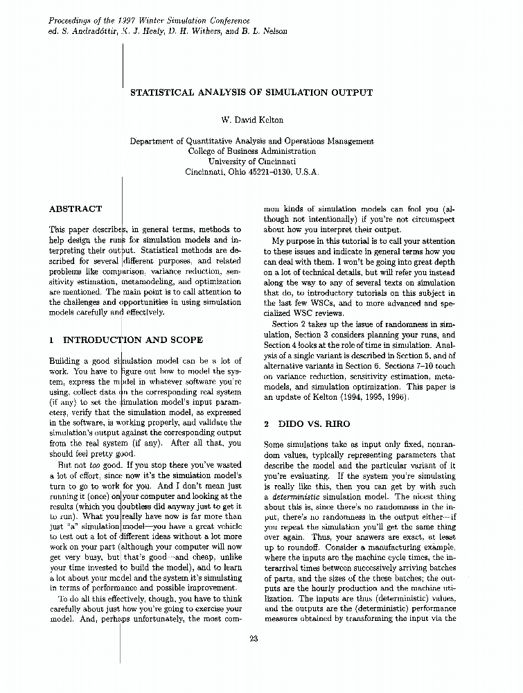 Statistical Analysis Of Simulation Output Ieee Conference Publication Ieee Xplore