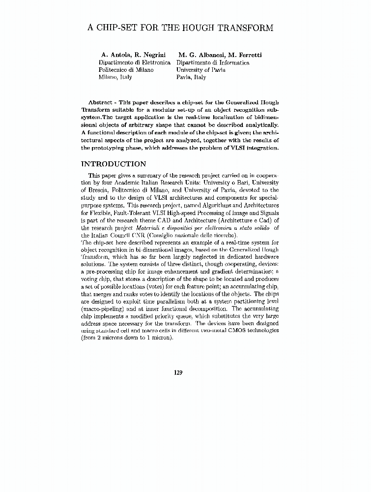 A Chip-set For The Hough Transform | IEEE Conference Publication | IEEE ...