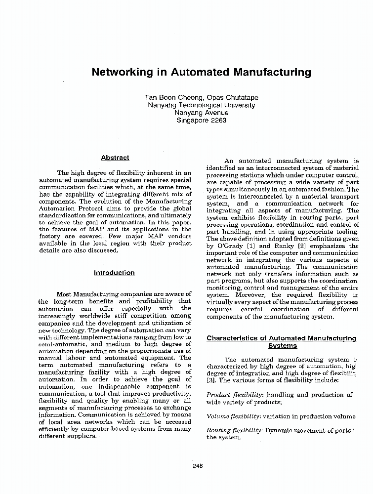 Networking in Automated Manufacturing | IEEE Conference Publication ...