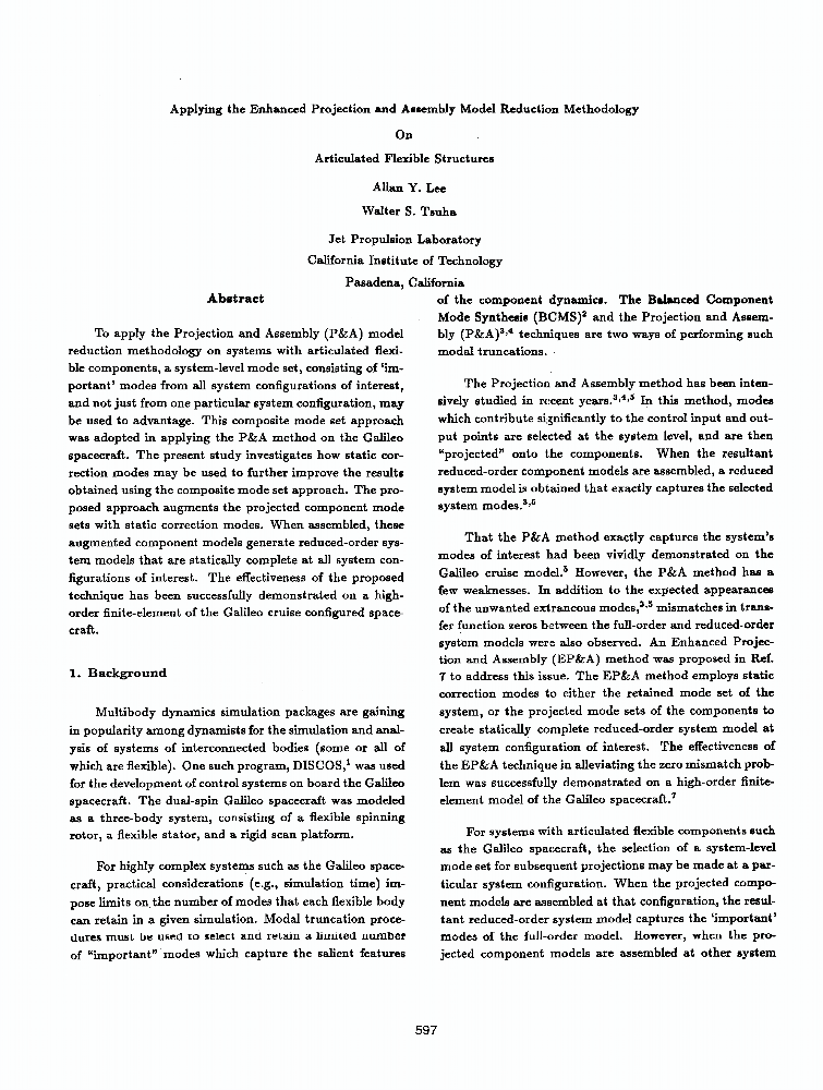 Applying the Enhanced Projection and Assembly Model Reduction ...