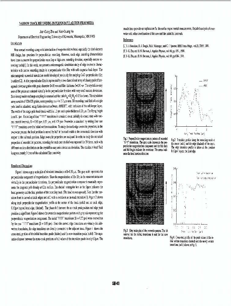 Narrow Track Recording In Perpendicular Thin Film Media | IEEE Conference Publication | IEEE Xplore