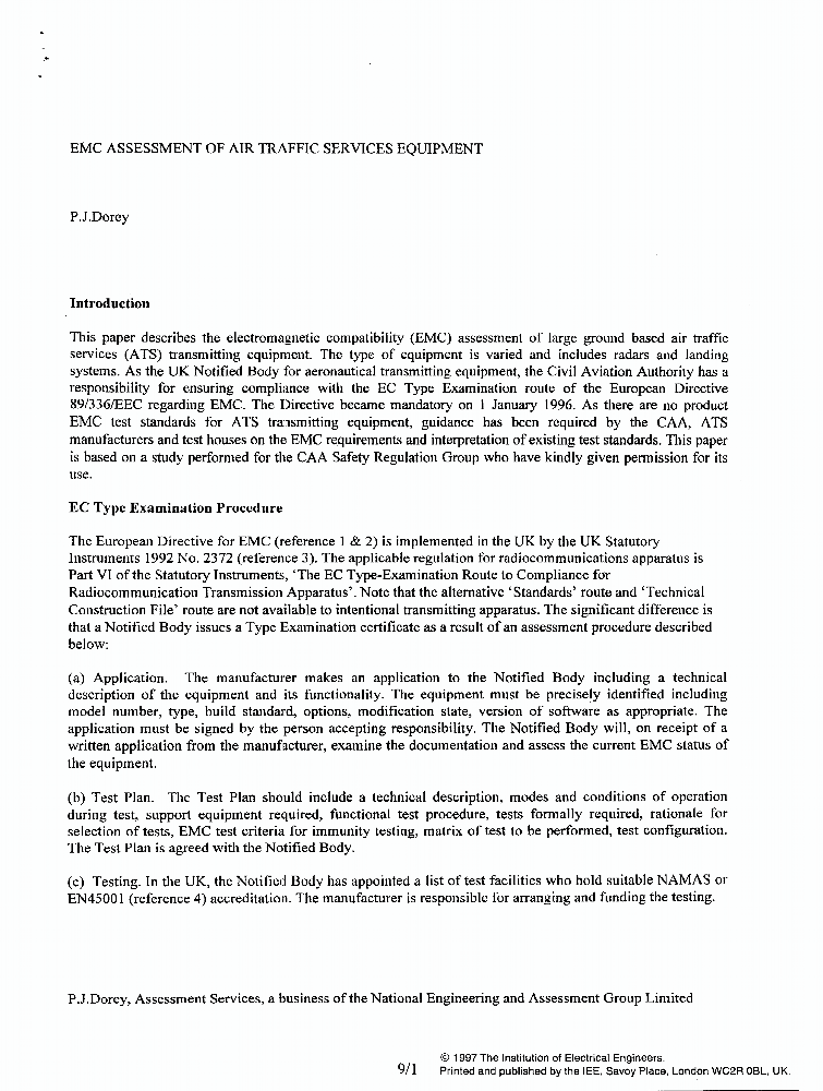 EMC Assessment Of Air Traffic Services Equipment | IET Conference ...