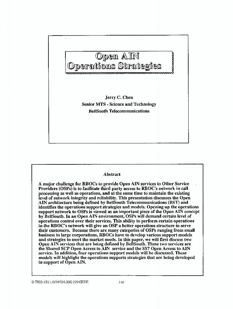 Open AIN Opeations Strategies | IEEE Conference Publication | IEEE Xplore