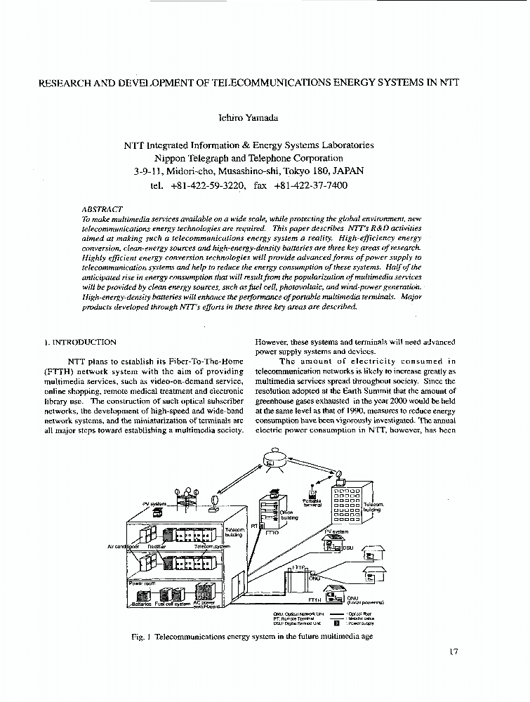 Research And Development Of Telecommunications Energy Systems In Ntt ...