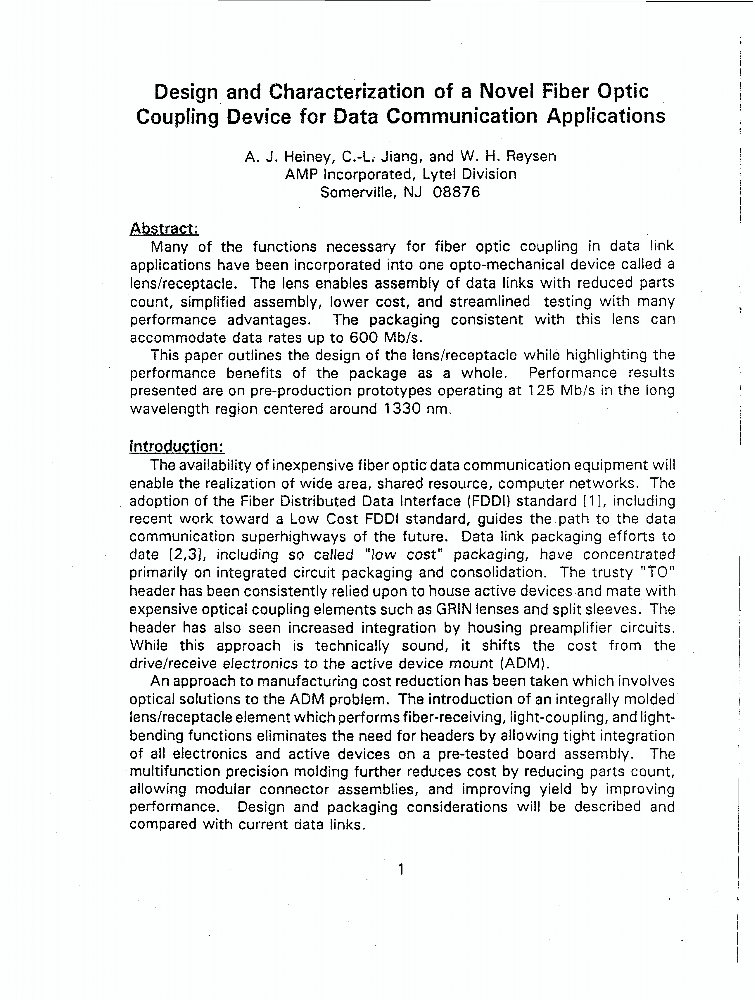 Design and Characterization of a Novel Fiber Optic Coupling Device for ...