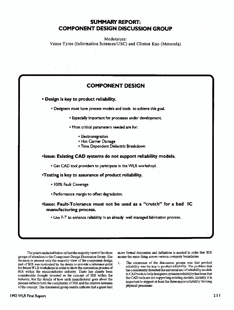 Summary Report: Component Design Discussion Group | IEEE Conference ...