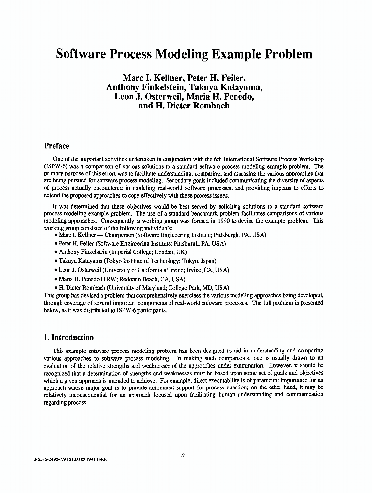 Software Process Modeling Example Problem | IEEE Conference Publication ...