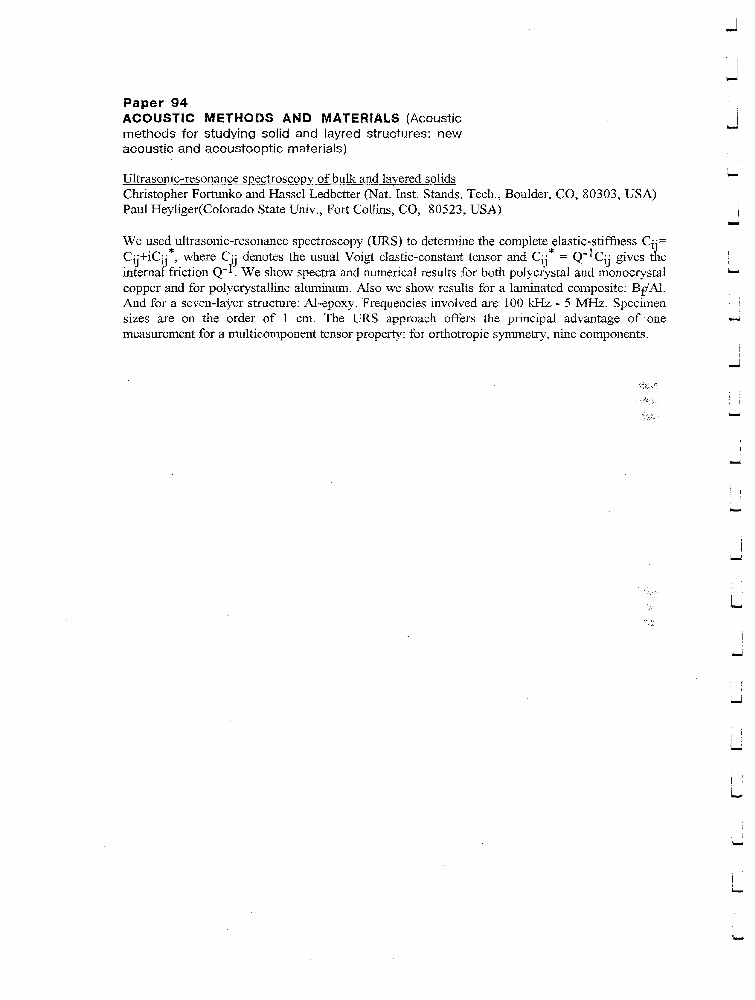 Ultrasonic-Resonance Spectroscopy Of Bulk And Layered Solids | IEEE ...