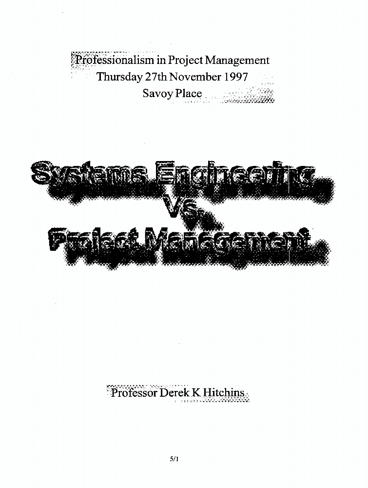 Systems Engineering vs. Project Management | IET Conference Publication ...