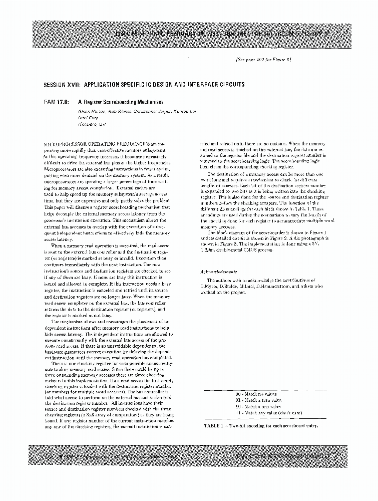 A Register Scoreboarding Mechanism | IEEE Conference Publication | IEEE Xplore