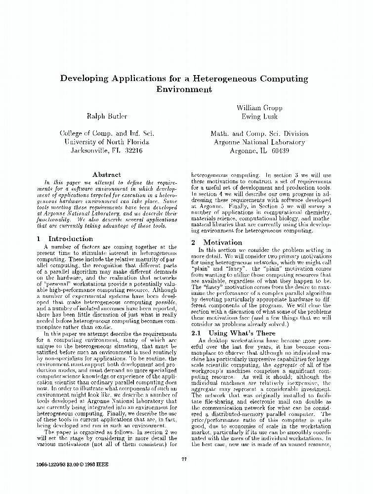 Developing Applications for a Heterogeneous Computing Environment | IEEE Conference Publication ...