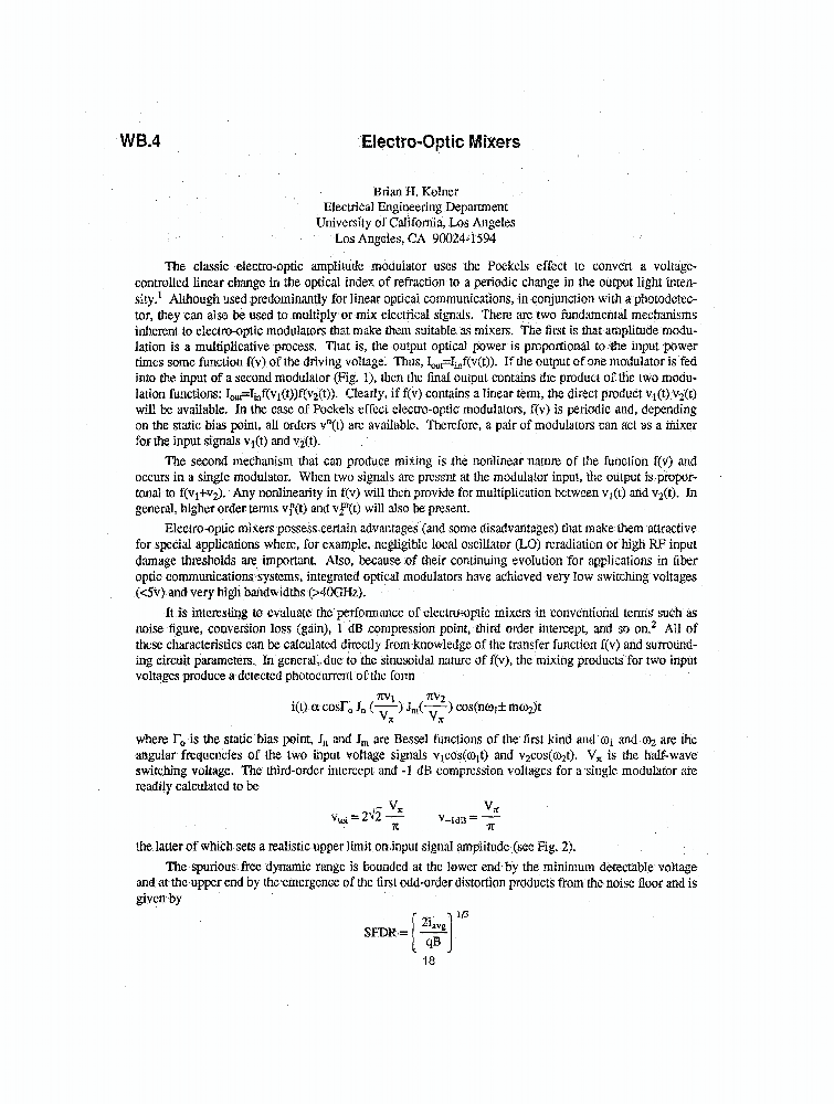 Electro-optic mixers | IEEE Conference Publication | IEEE Xplore