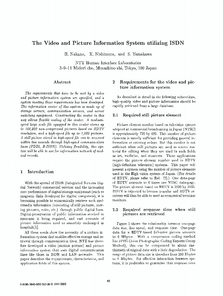 The Video and Picture Information System utilizing ISDN | IEEE ...
