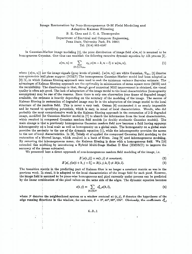 Image Restoration by Non-Homogeneous G-M Field Modeling and Adaptive ...