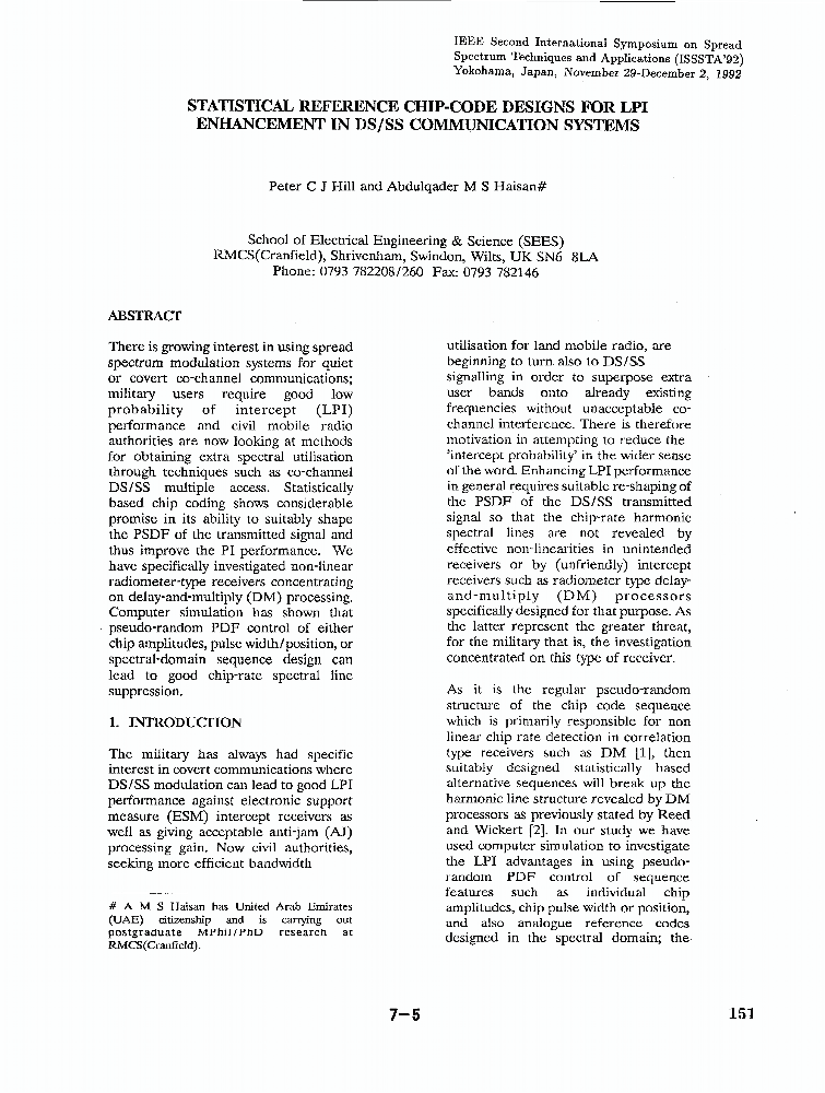 Statistical Reference Chip-Code Designs for Lpi Enhancement in Ds/ss ...