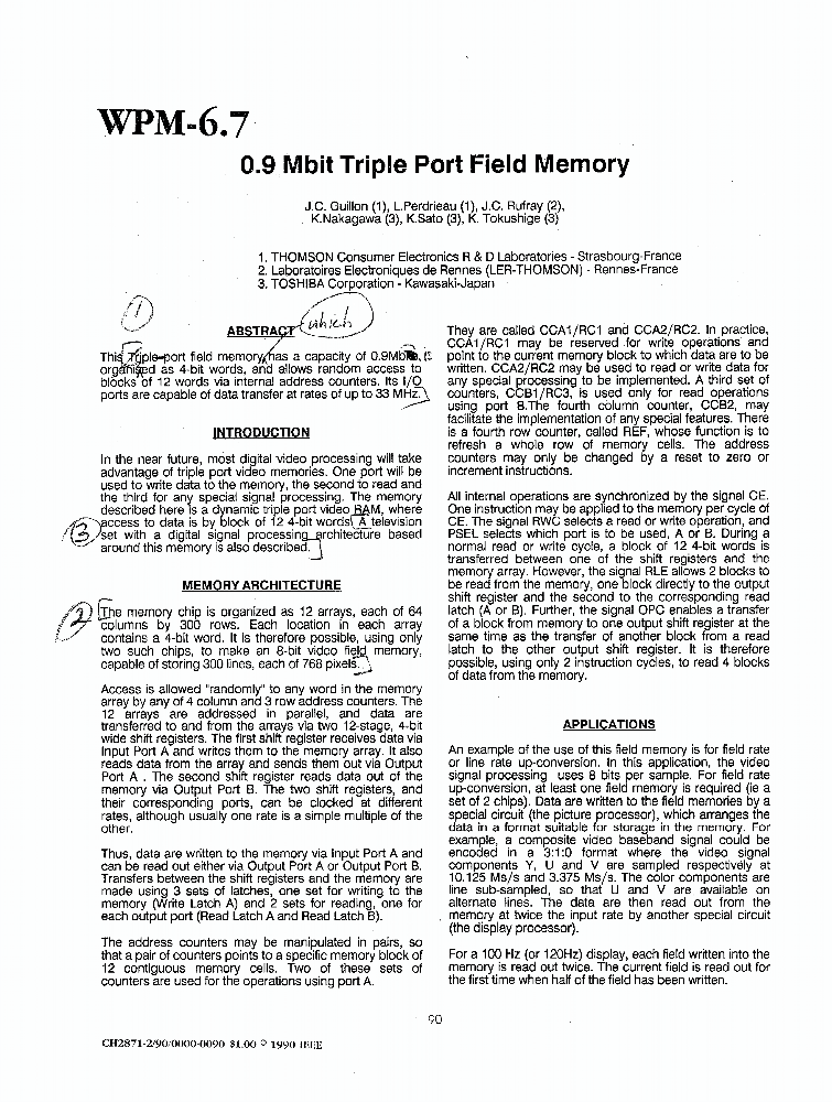 0.9 Mbit Triple Port Field Memory | IEEE Conference Publication | IEEE ...