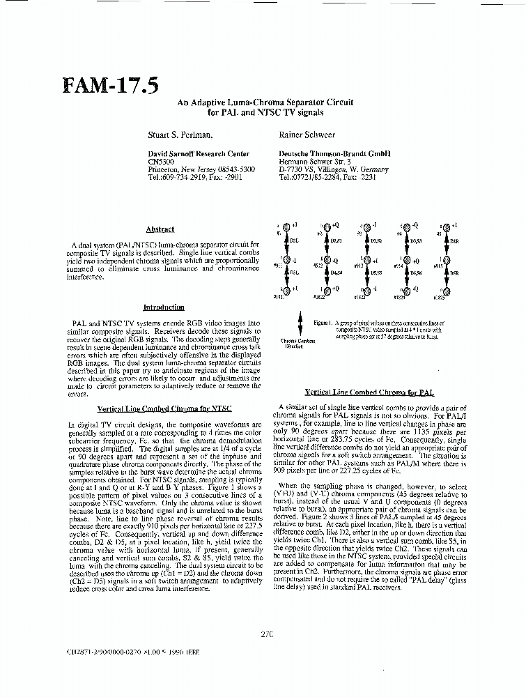 An Adaptive Luma-Chroma Separator Circuit for PAL and NTSC TV signals ...