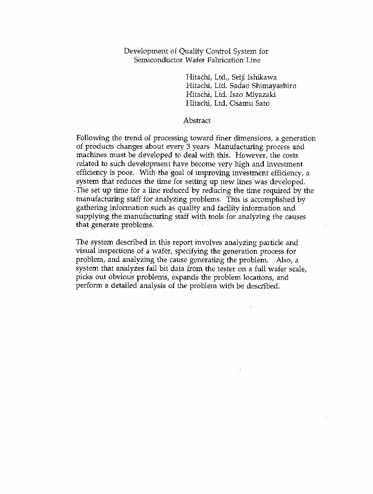 Development of Quality Control System for Semiconductor Wafer ...