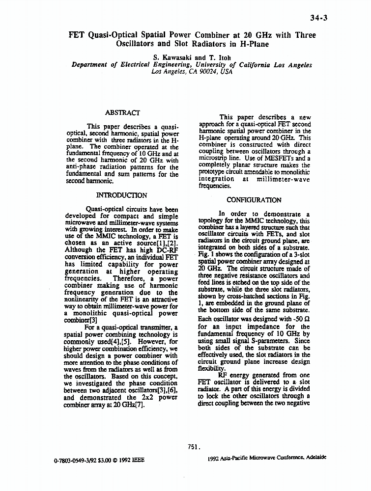 Fet Quasi-Optical Spatial Power Combiner at 20 Ghz with Three ...