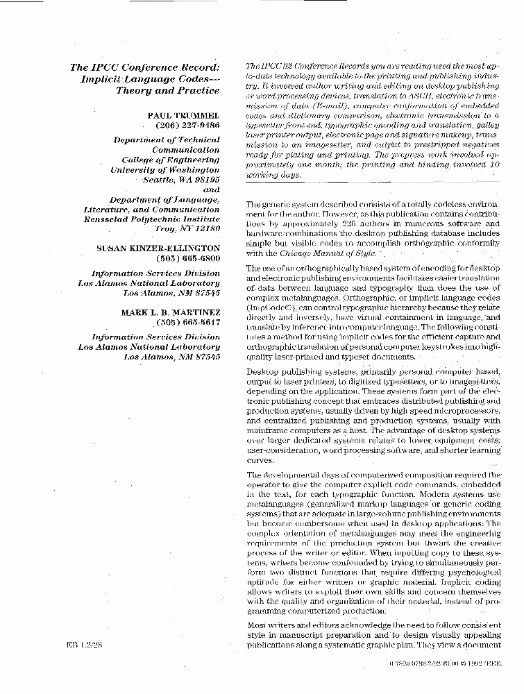 The IPCC Conference Record: Implicit Language Codes Theory and Practice ...