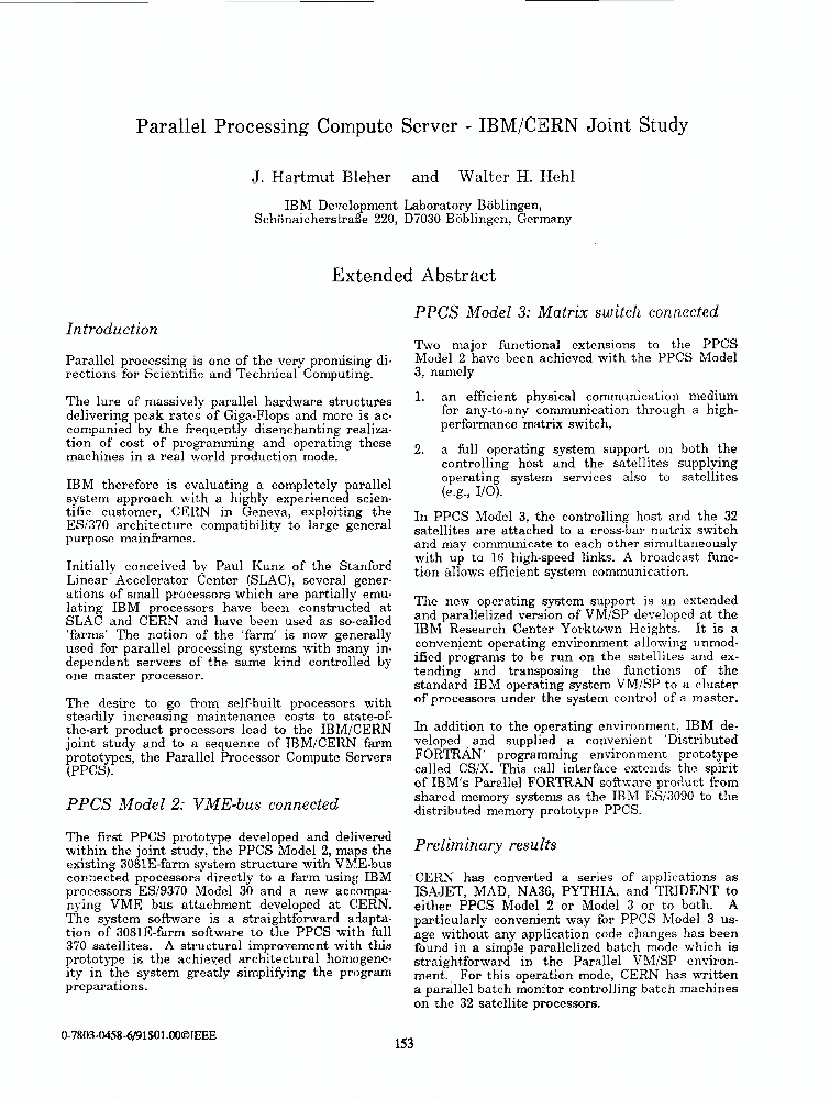 Parallel Processing Compute Server - IBM/CERN Joint Study | IEEE Conference Publication | IEEE ...