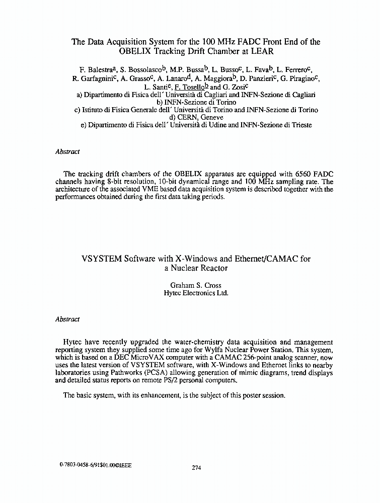 The Data Acquisition System for the 100 MHz FADC Front End of the ...