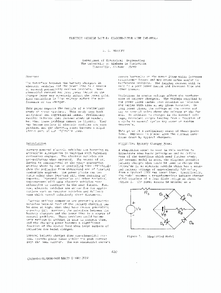 Electric Vehicle Battery Charger-power Line Interface | IEEE Conference ...